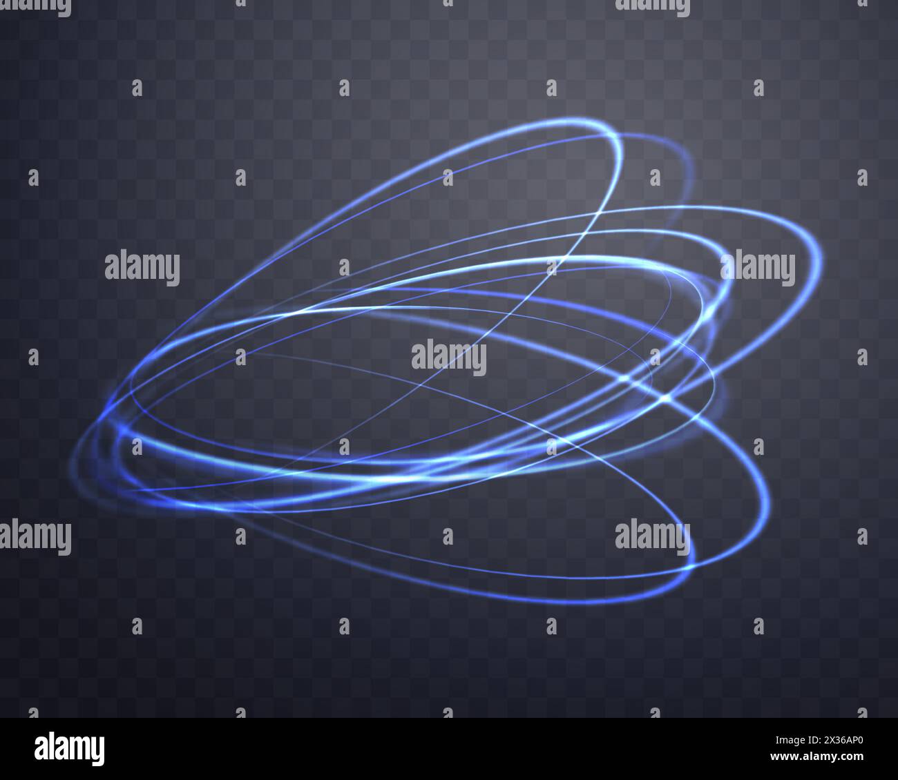 Blue magic glowing ring. Neon realistic energy flare halo ring ...