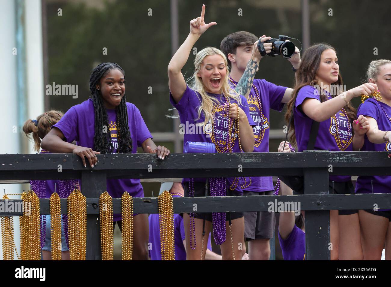 Baton Rouge, LA, USA. 24th Apr, 2024. LSU's Olivia Dunne and teammate ...