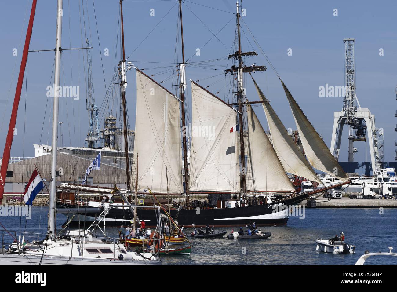 Sete, France. 18th April, 2022. The Oosterschelde, a dutch schooner at ...