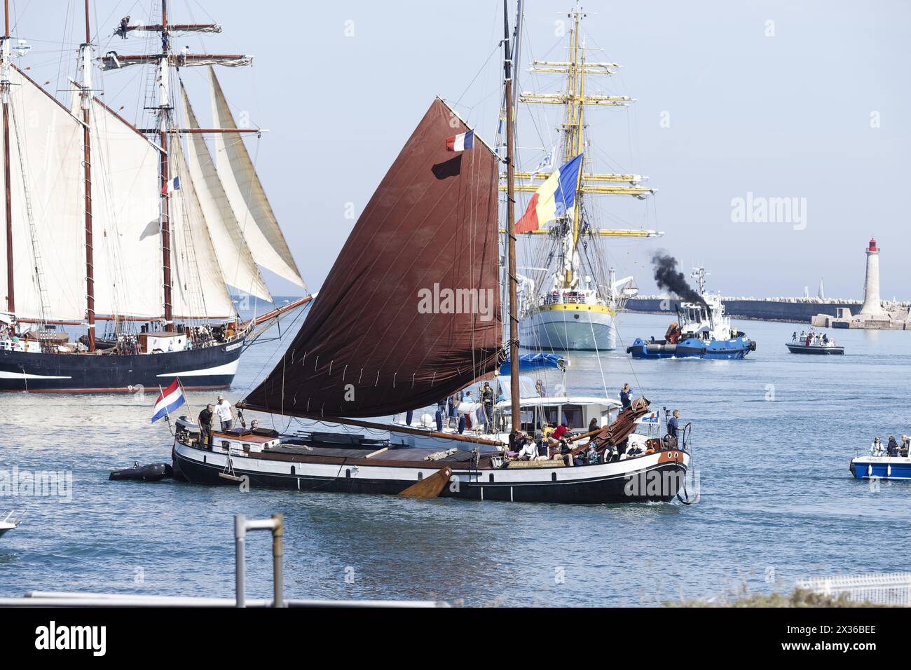 Sete, France. 18th April, 2022.Boats from the Netherlands at departure ...