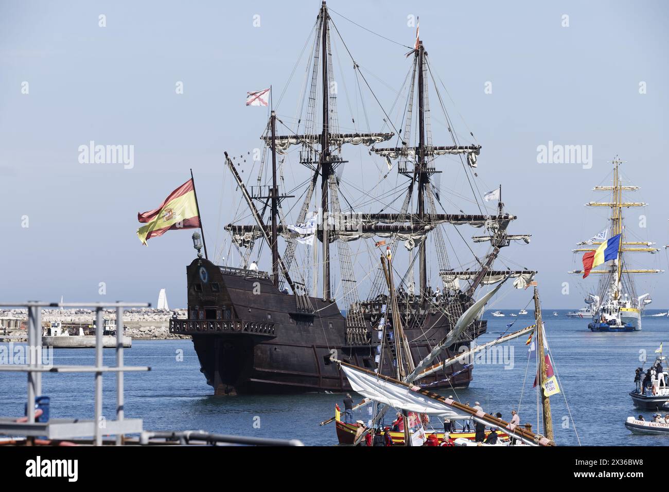 Sete, France.18th April, 2022. El Galeon, a replica of a 17th century ...
