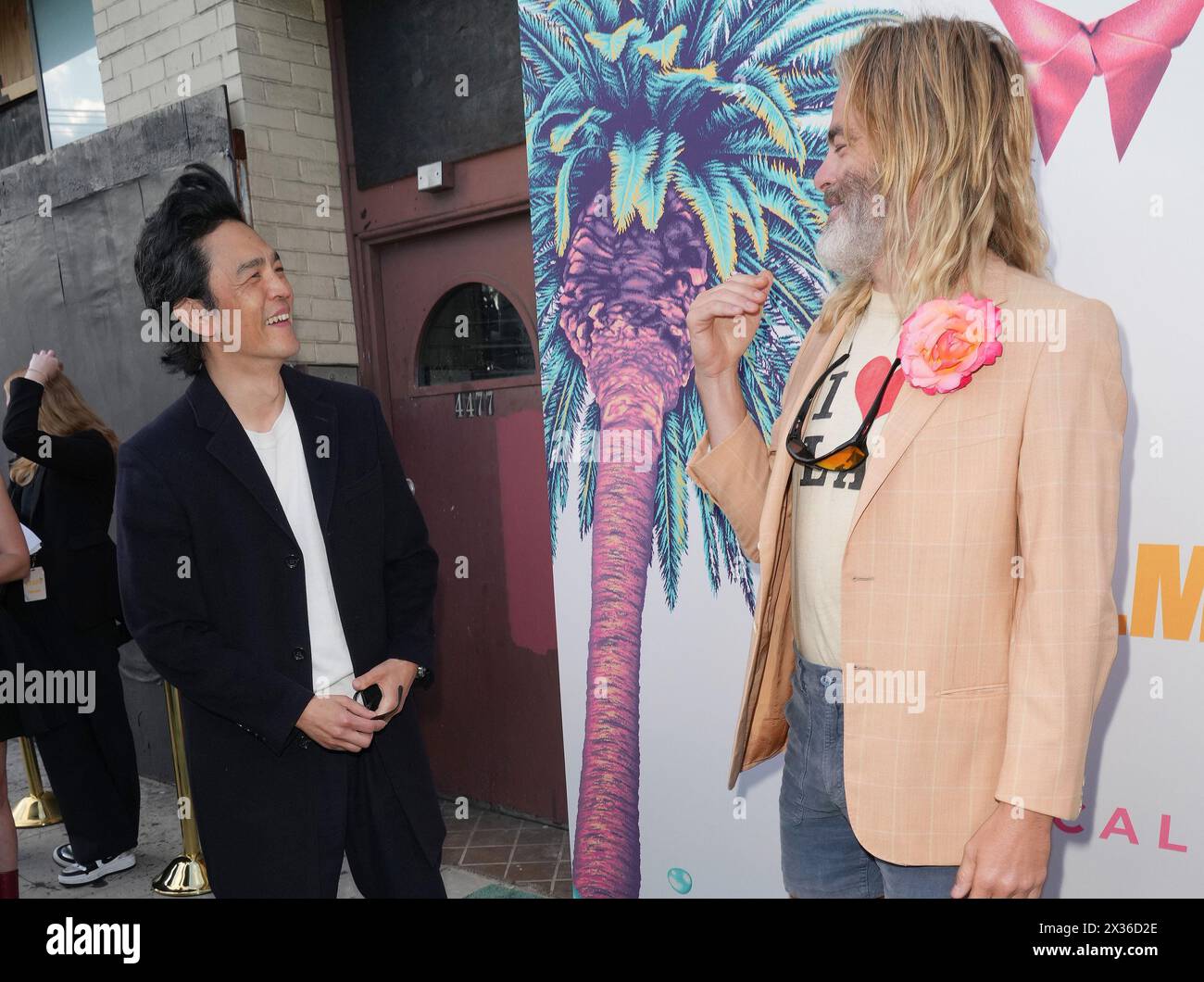 Los Angeles, USA. 24th Apr, 2024. (L-R) John Cho and Chris Pine reunite ...