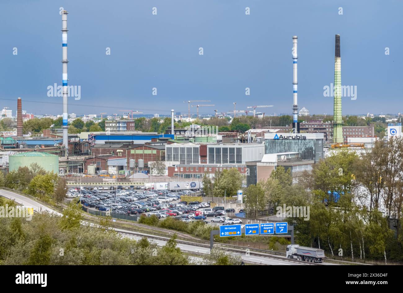 Hamburg, Germany. 23rd Apr, 2024. View of the Aurubis copper smelter ...