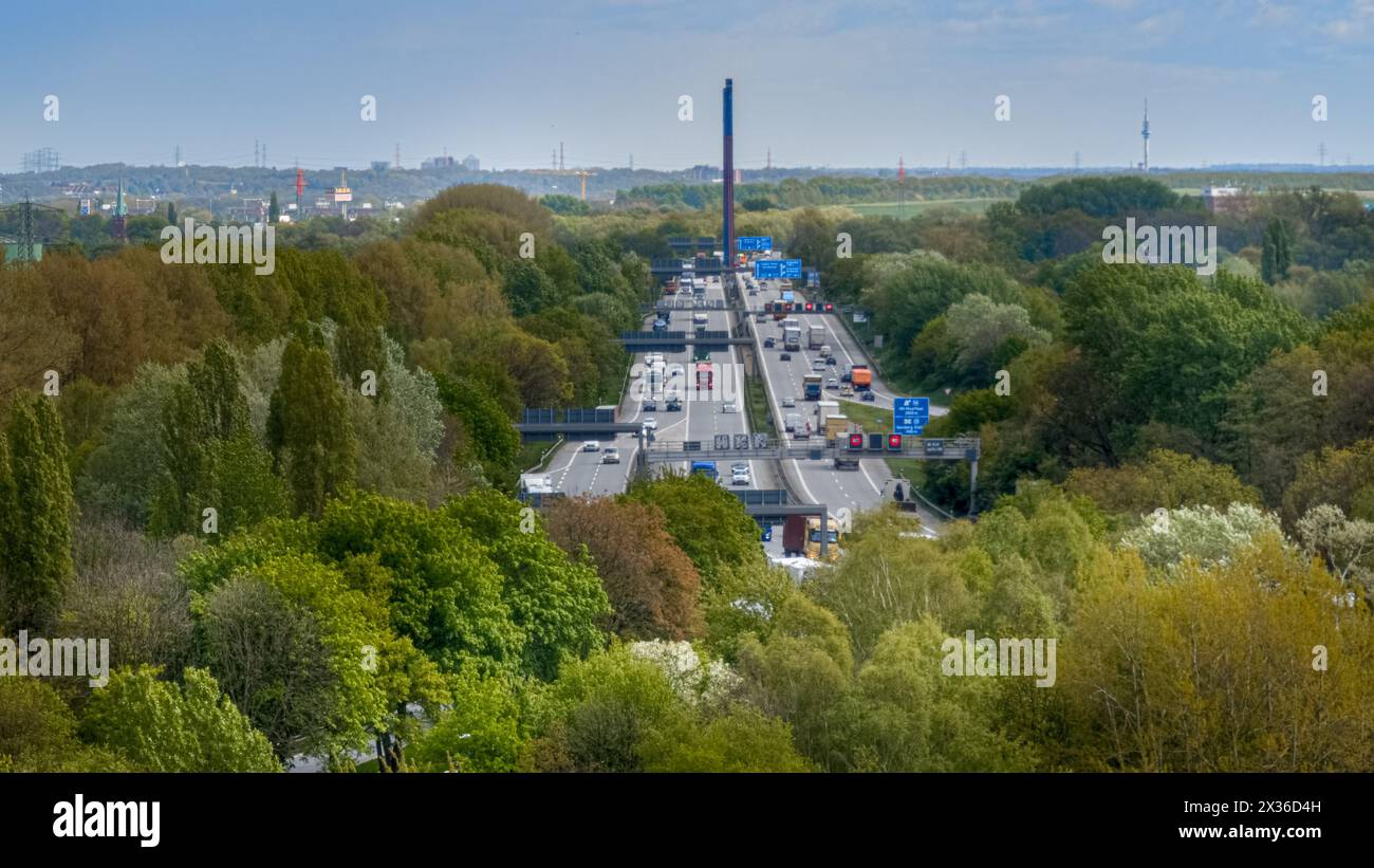 Hamburg, Germany. 23rd Apr, 2024. View of the Norderelb bridge on the ...