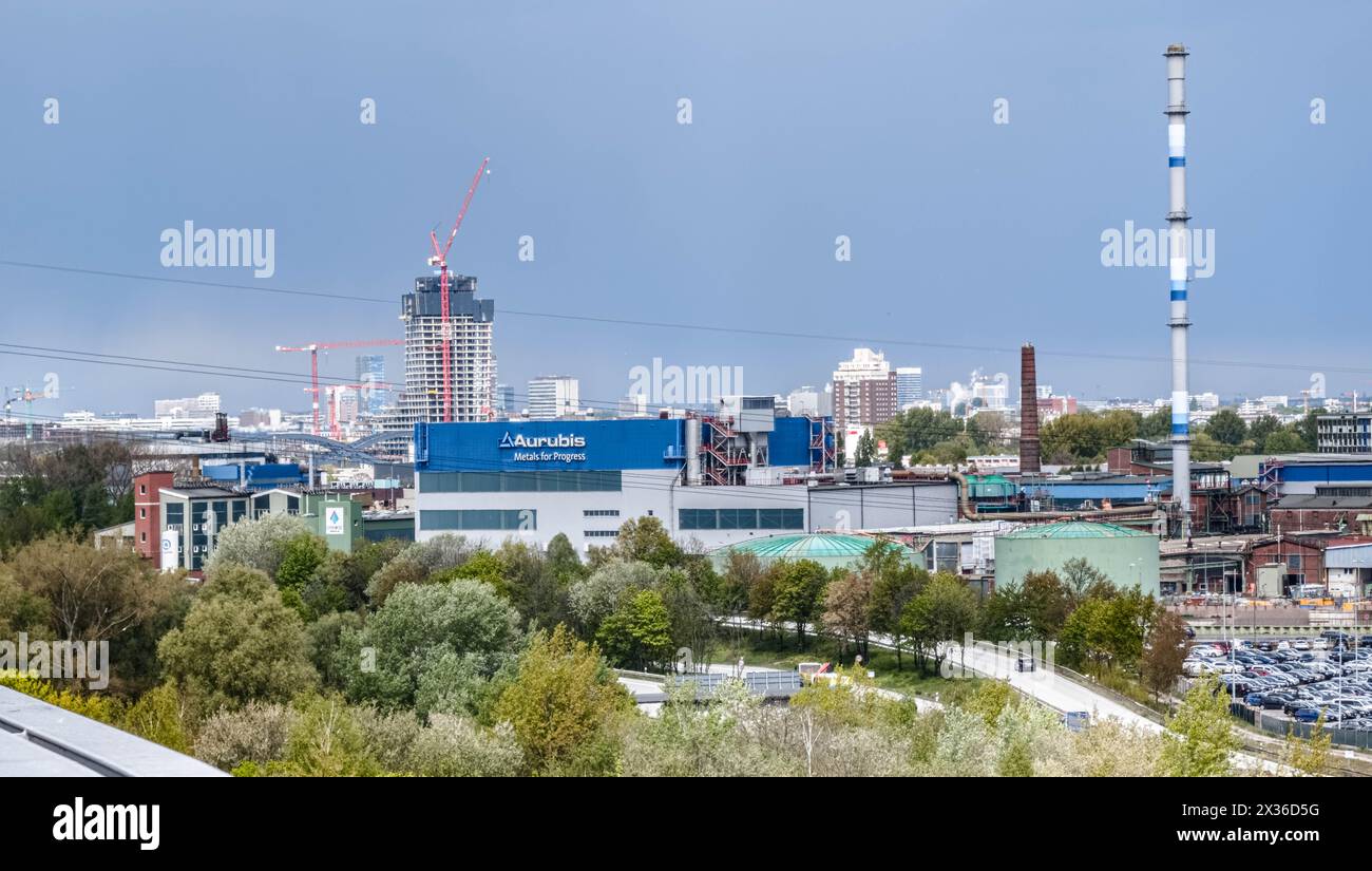 Hamburg, Germany. 23rd Apr, 2024. View of the Aurubis copper smelter ...
