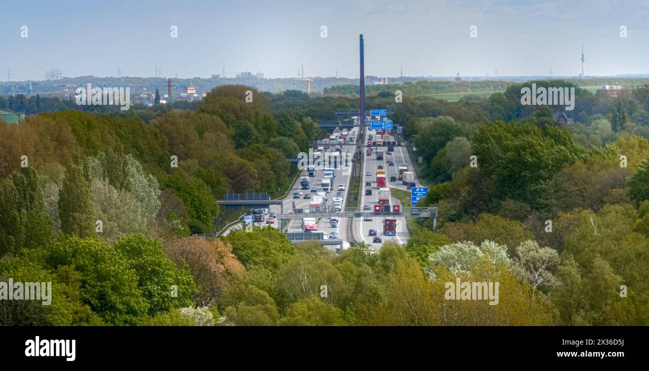 Hamburg, Germany. 23rd Apr, 2024. View of the Norderelb bridge on the ...