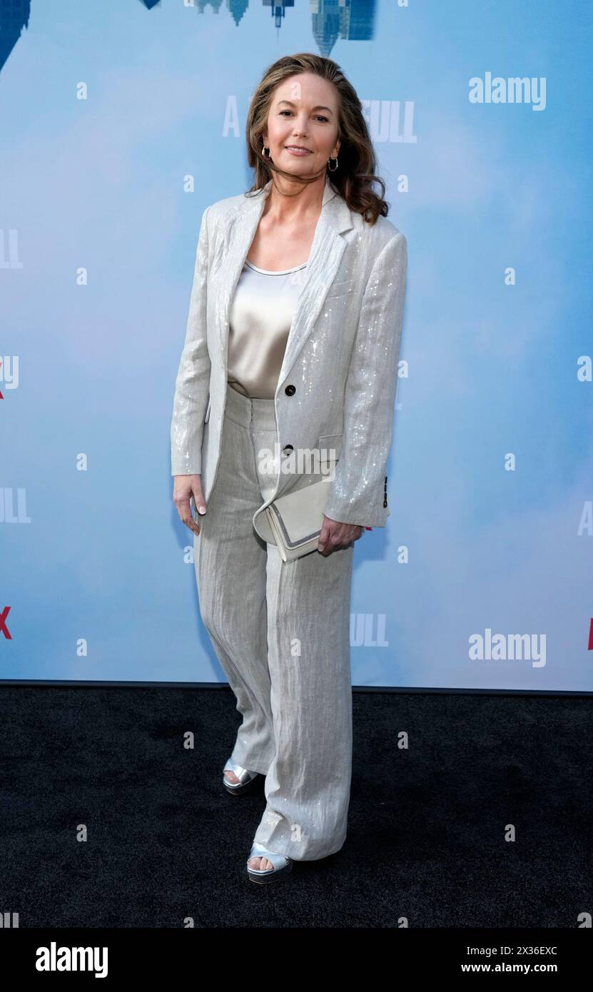 Diane Lane poses at the premiere of the Netflix miniseries "A Man in ...