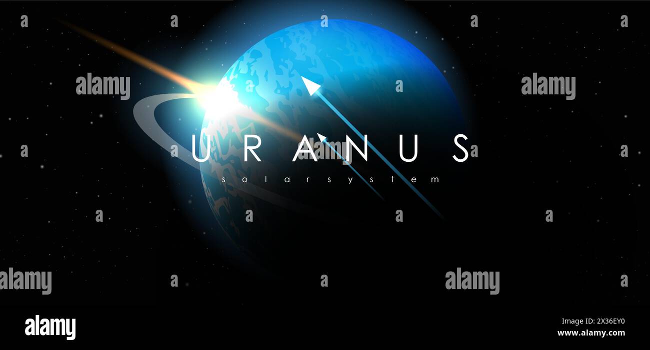 Uranus, creative vector planet. Space background. Galaxy Colorful ...