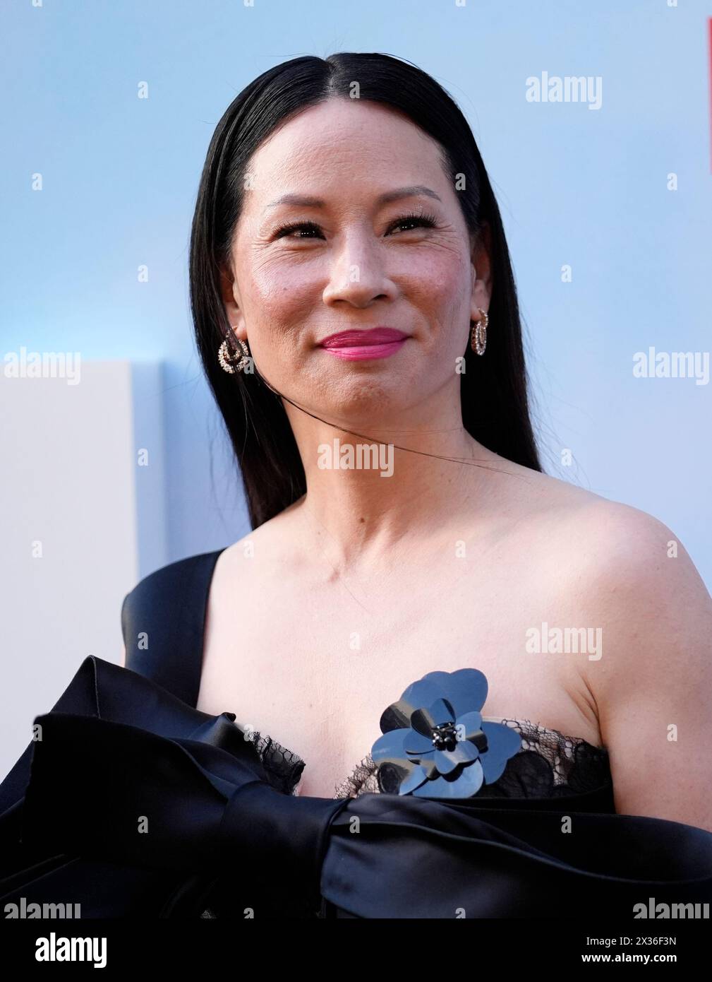 Lucy Liu poses at the premiere of the Netflix miniseries "A Man in Full ...