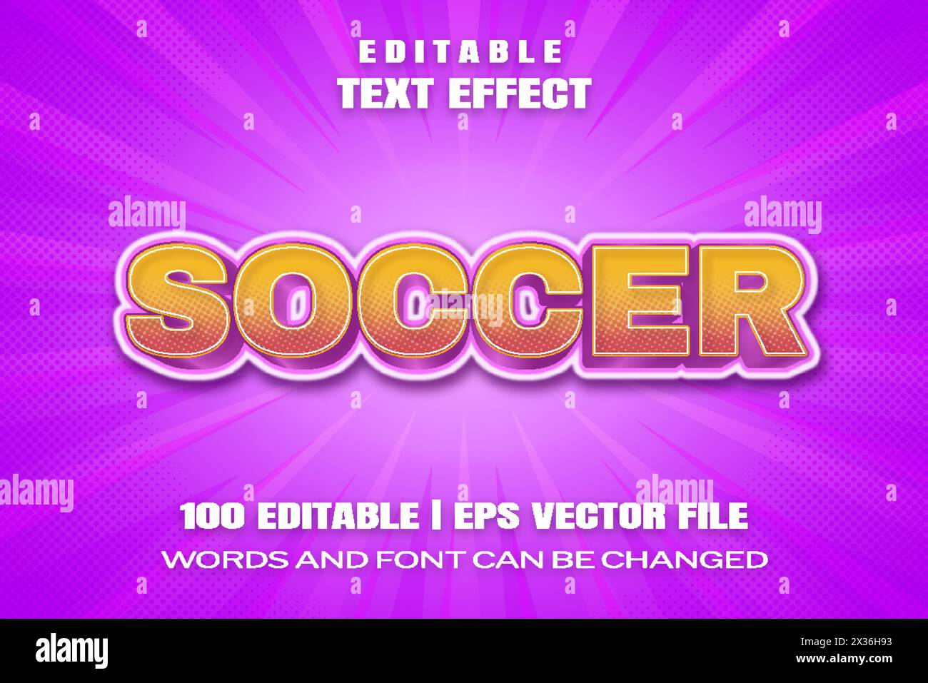 Soccer text effect template hi-res stock photography and images - Alamy