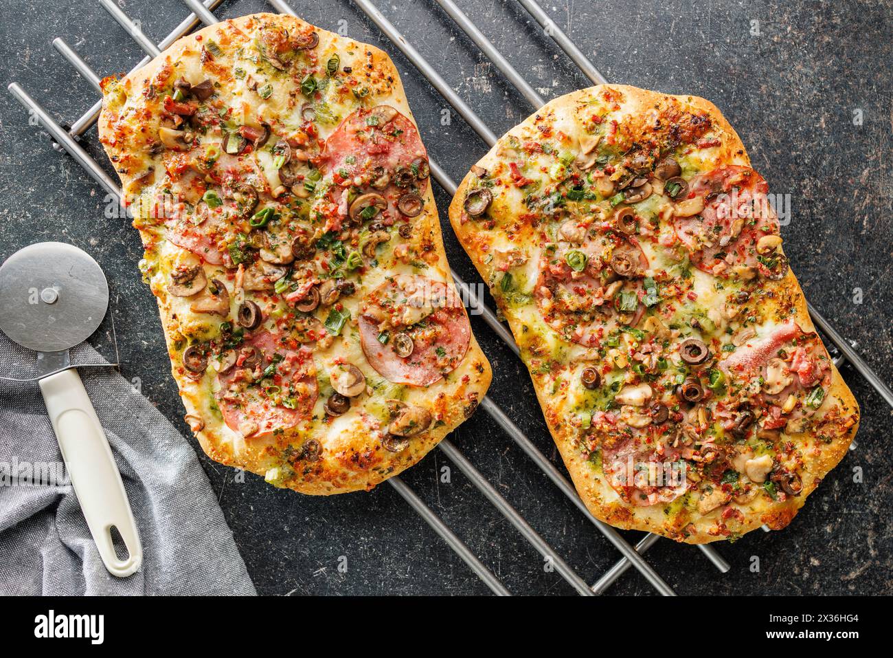 Flat sausage square hi-res stock photography and images - Alamy