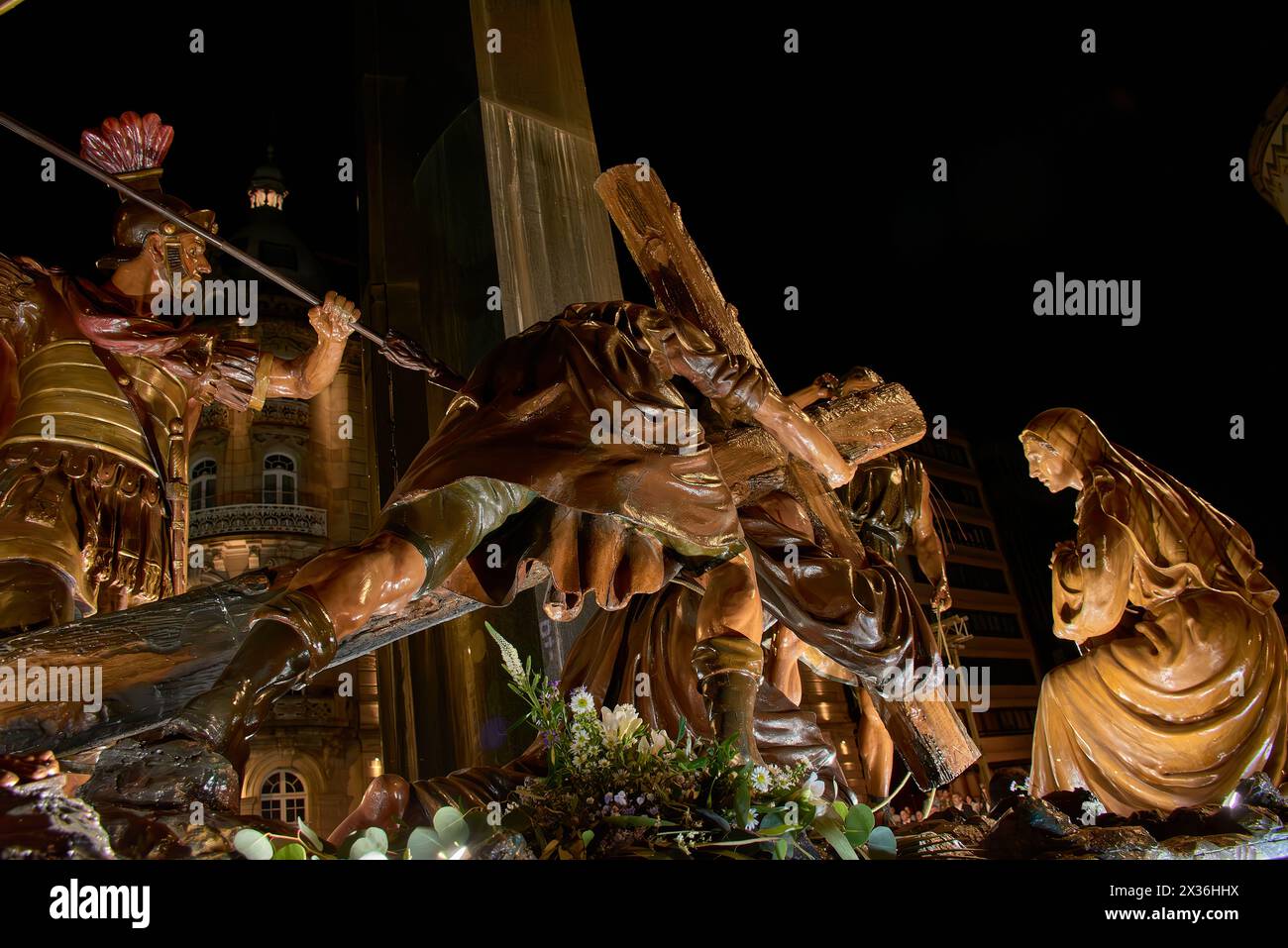 Vigo, Pontevedra, Spain; April, 06,2023; Step of the Cyrenean gesture ...