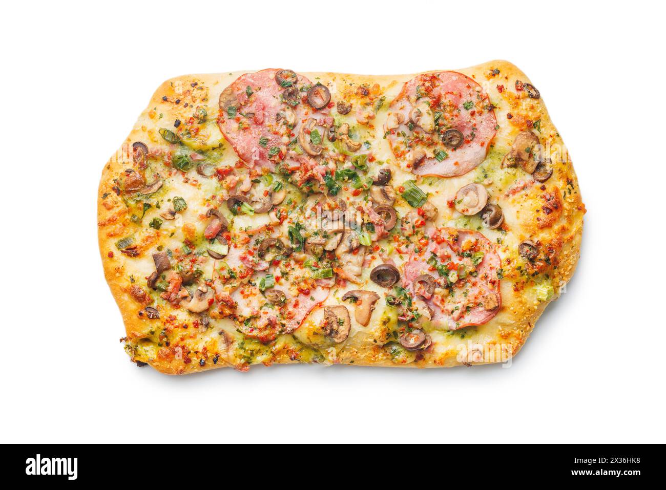 Square italian pepperoni cheese pizza Cut Out Stock Images & Pictures ...