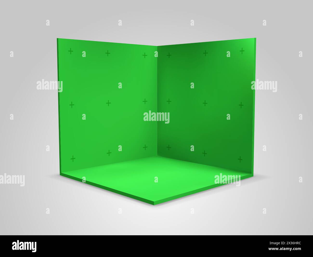 Green chroma key screen background with tracking markers, vector ...