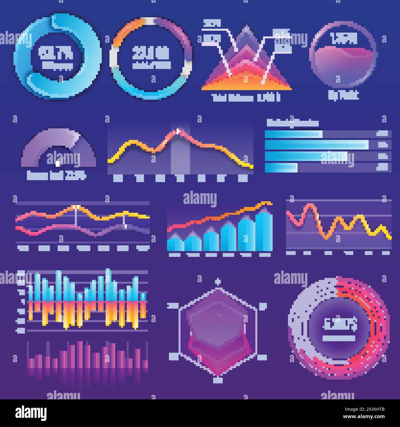 3D chart and graphic. Diagram with options and workflow charts ...