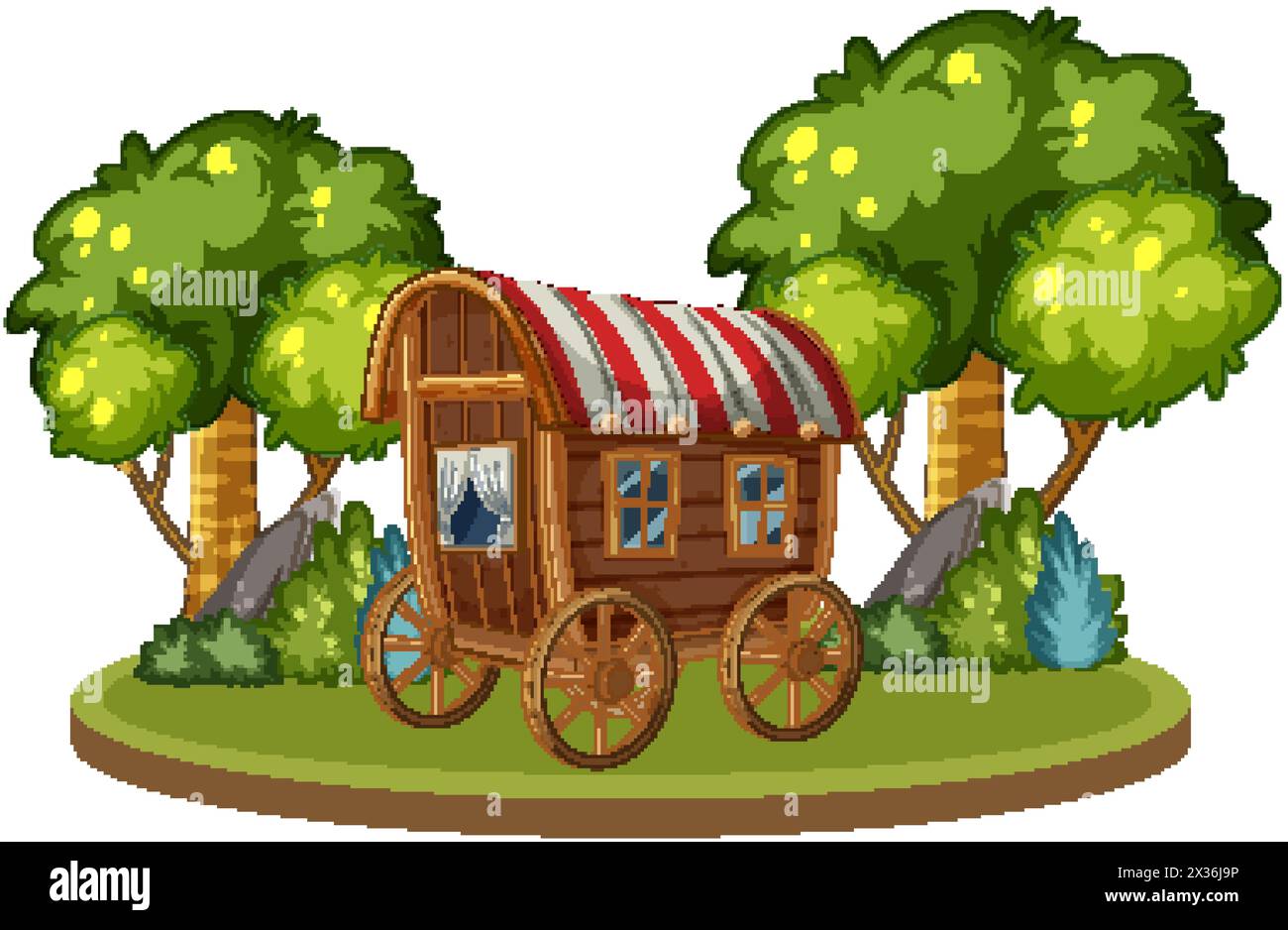 Old fashioned caravan Stock Vector Images - Alamy