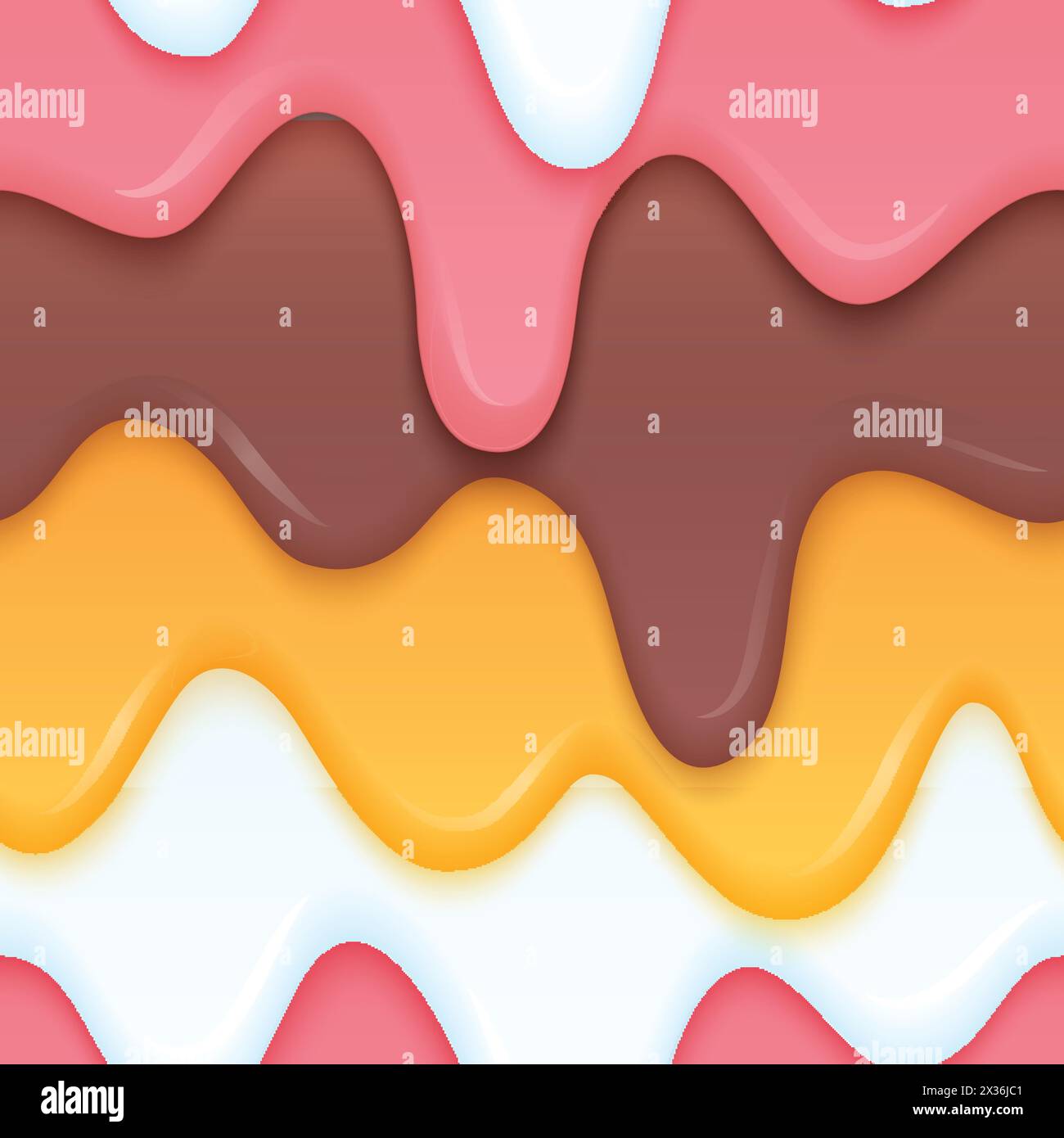 Multicolor ice cream dripping. Liquid layered colorful food concept ...