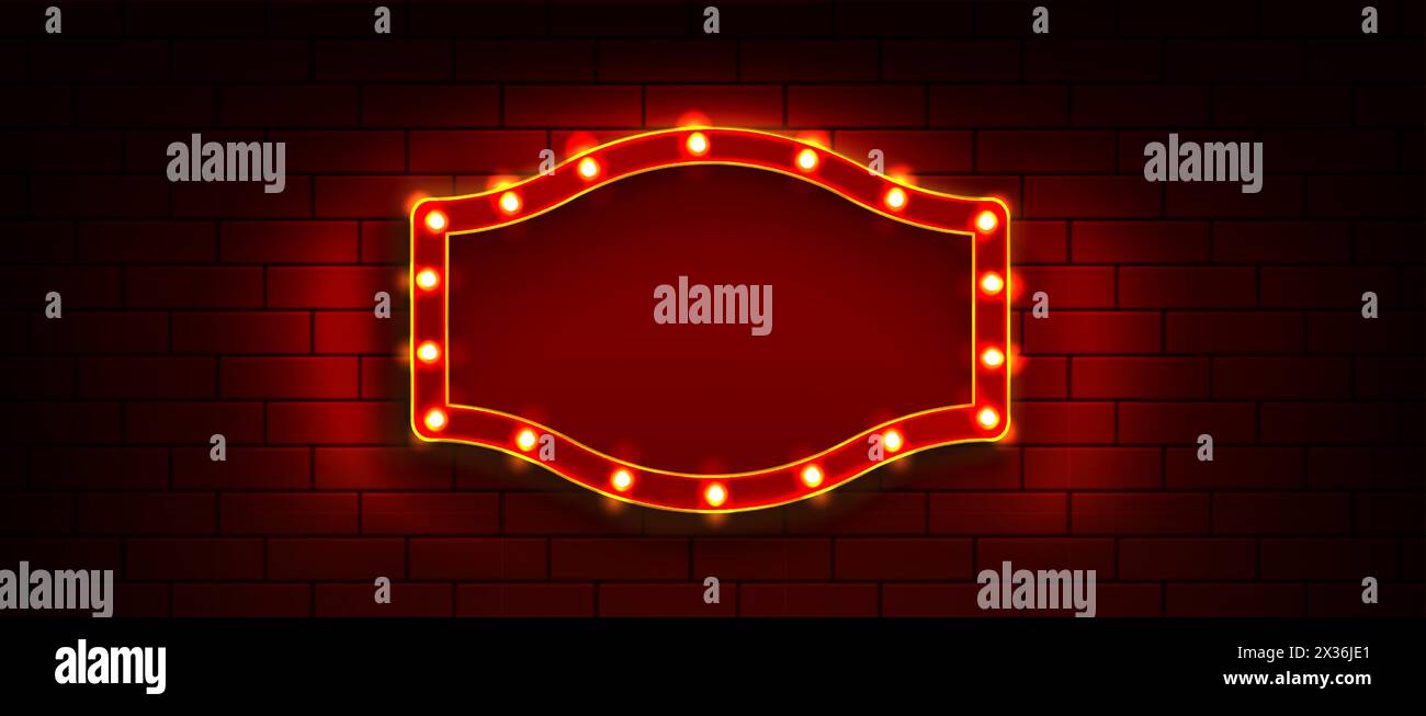 Circus light frame for retro casino billboard sign. Cinema show marquee ...