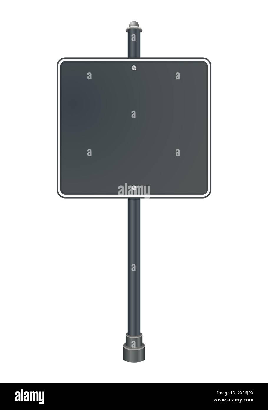 Blank gray traffic road sign on white background. Vector illustration ...