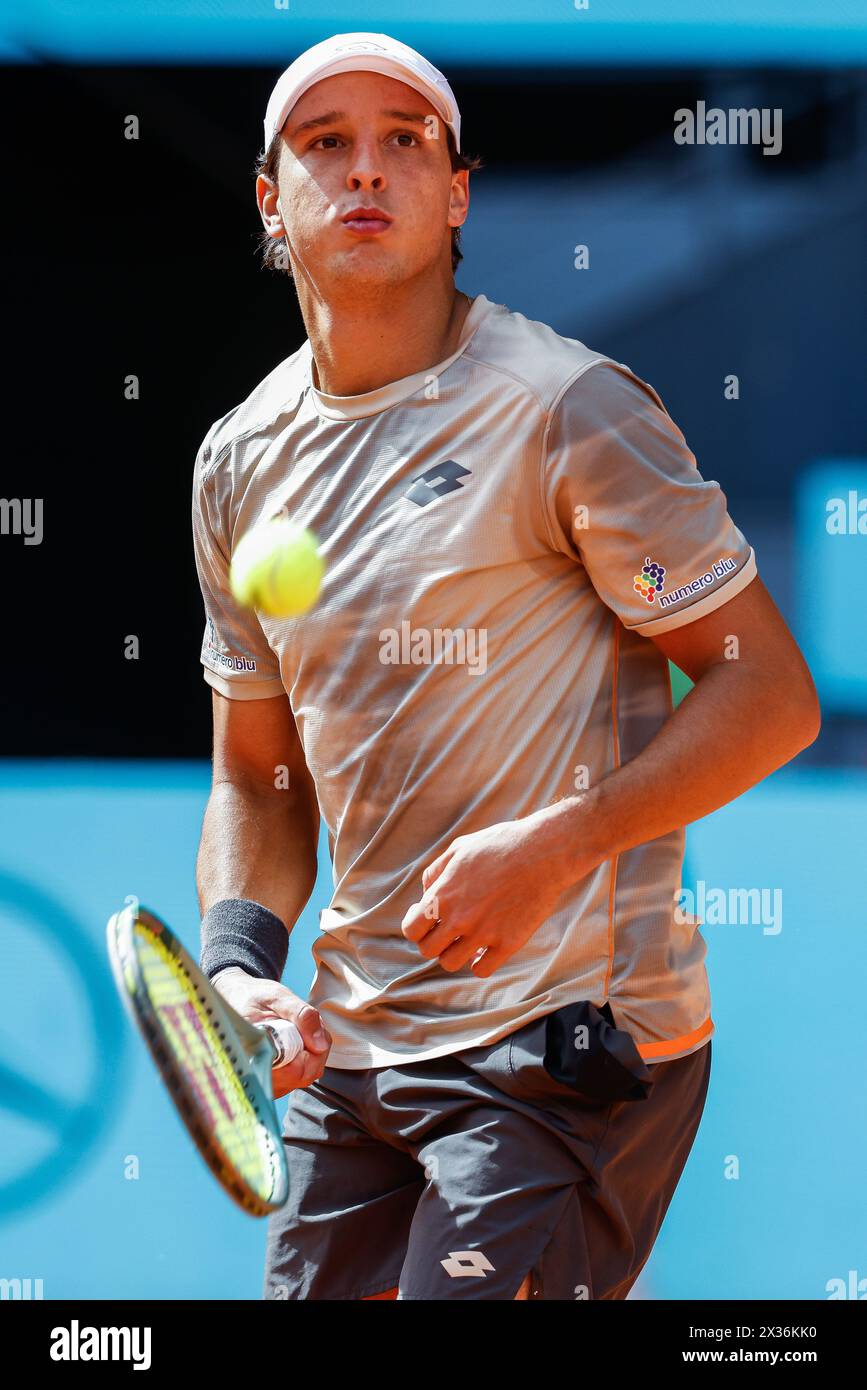 Luciano Darderi of Italy celebrates after winning against Gael Monfils ...
