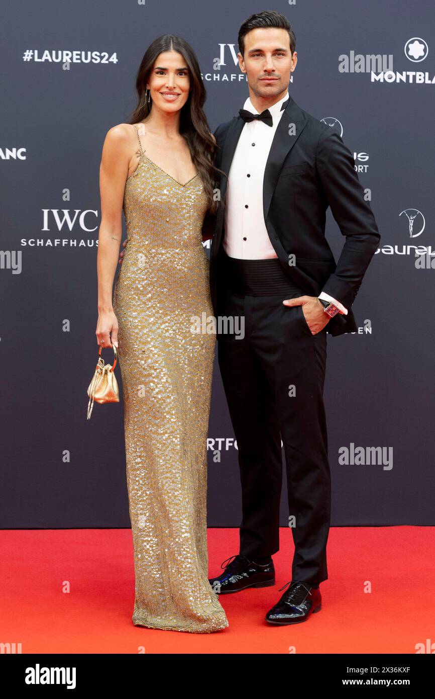 Madrid, Spain. 22nd Apr, 2024. Lidia Torrent and Jaime Astrain pose on ...