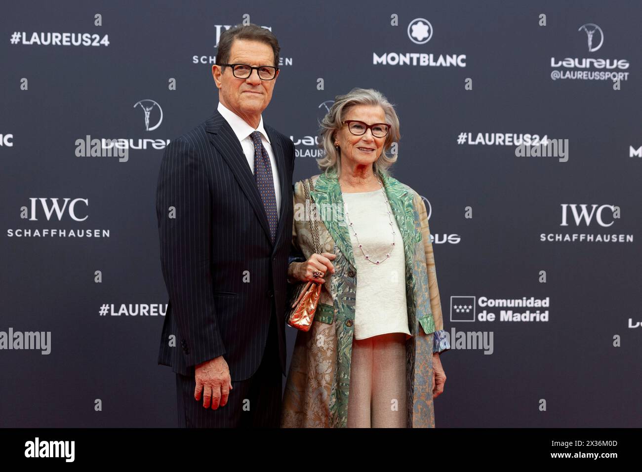 Madrid, Spain. 22nd Apr, 2024. Fabio Capello (L) poses on the red ...