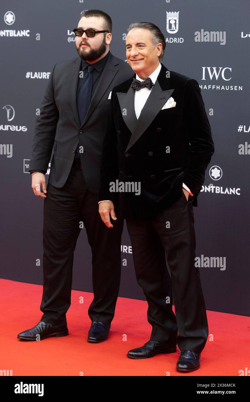 Madrid, Spain. 22nd Apr, 2024. Andy Garcia and his son pose on the red ...