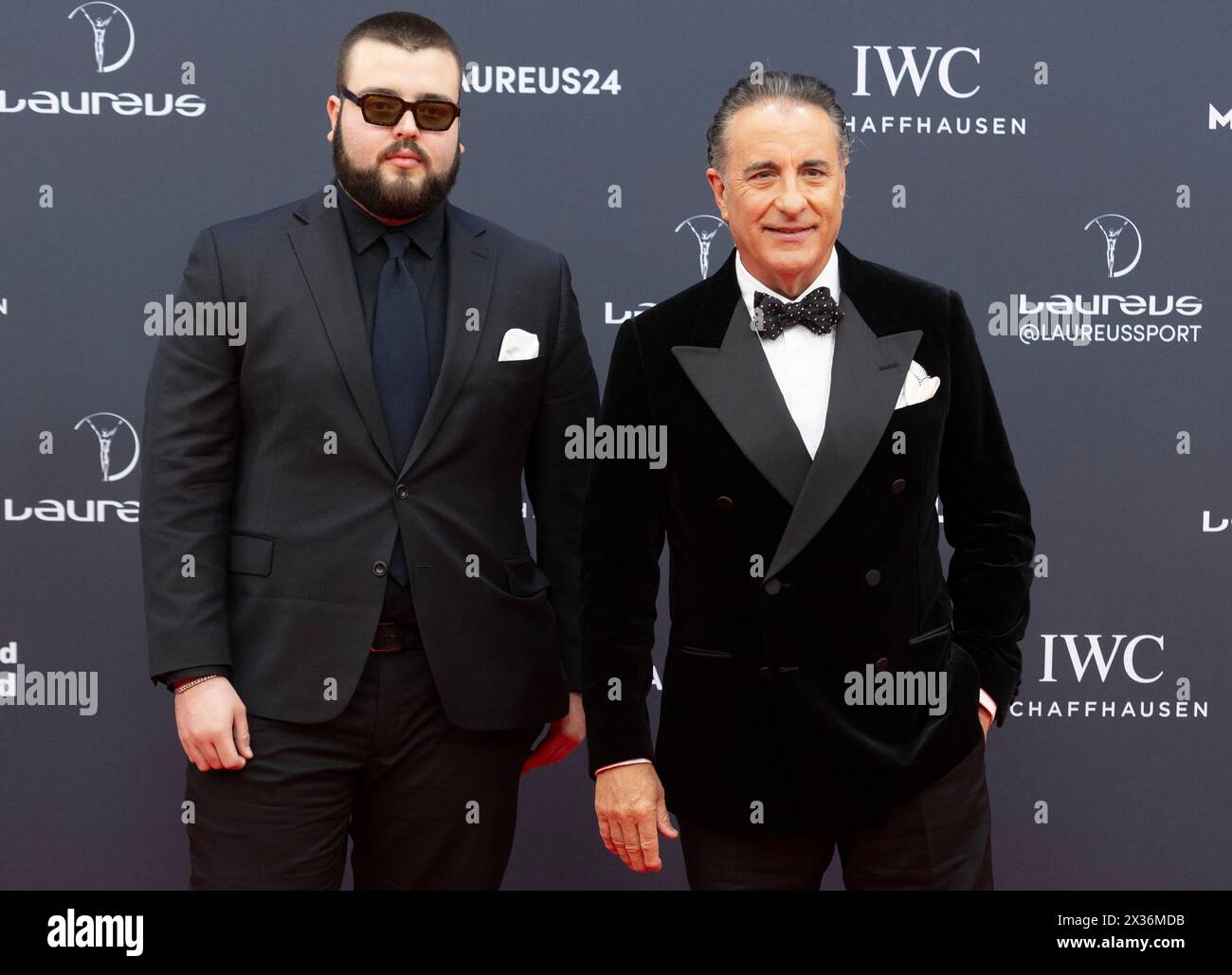 Madrid, Spain. 22nd Apr, 2024. Andy Garcia and his son pose on the red ...