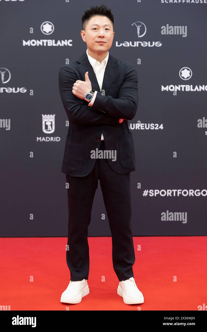 Madrid, Spain. 22nd Apr, 2024. Xiaopeng Li poses on the red carpet during Montblanc presents The ...