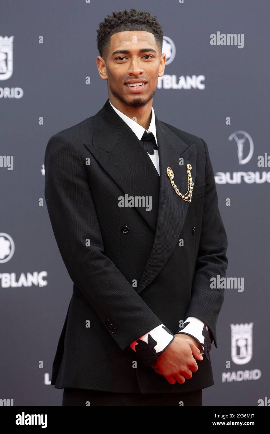 Madrid, Spain. 22nd Apr, 2024. Jude Bellingham poses on the red carpet ...