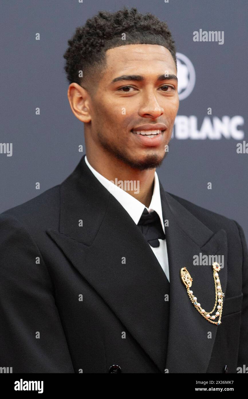 Madrid, Spain. 22nd Apr, 2024. Jude Bellingham poses on the red carpet ...