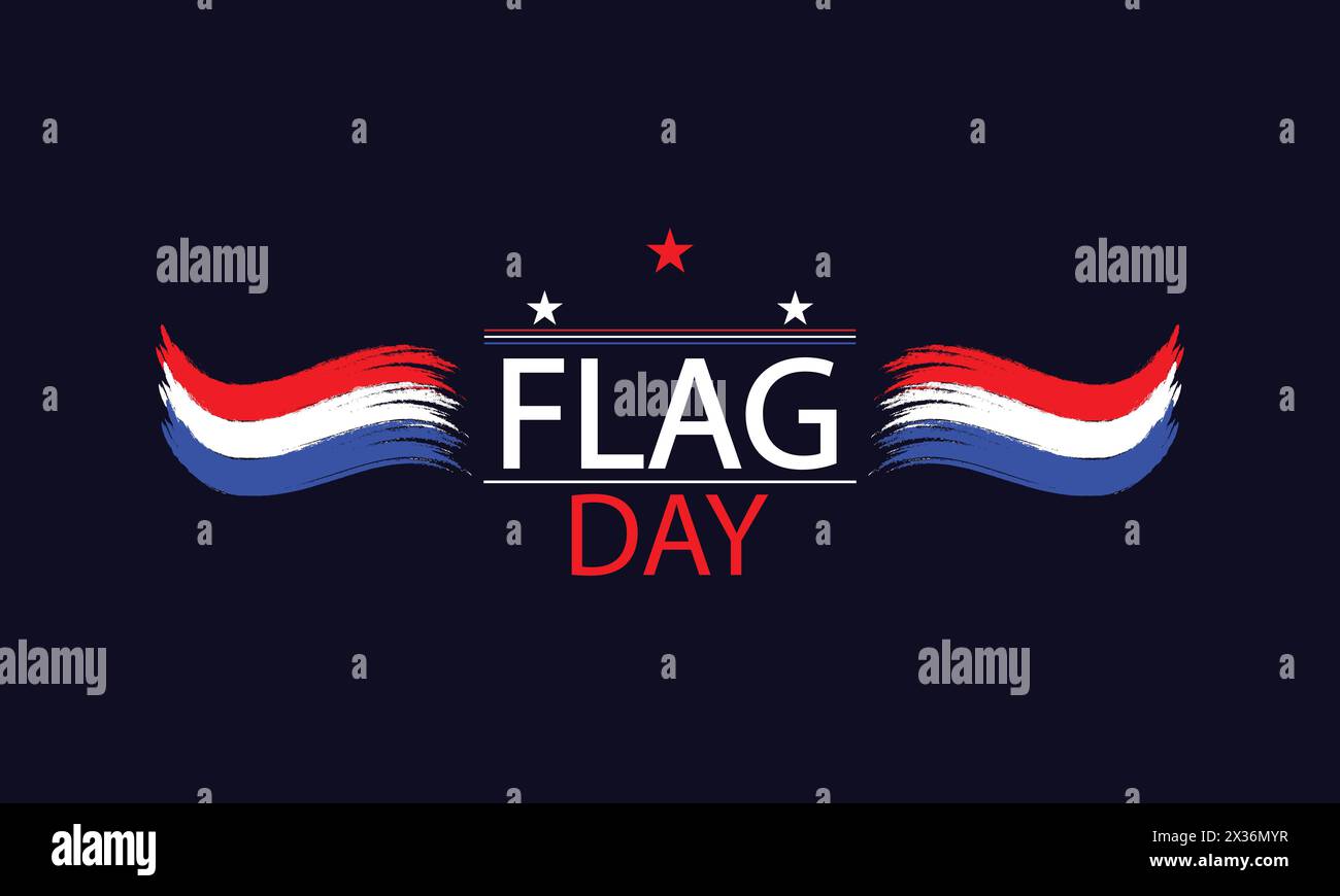 Stars Style Flag Day Text with Modern USA Flag Design Stock Vector ...