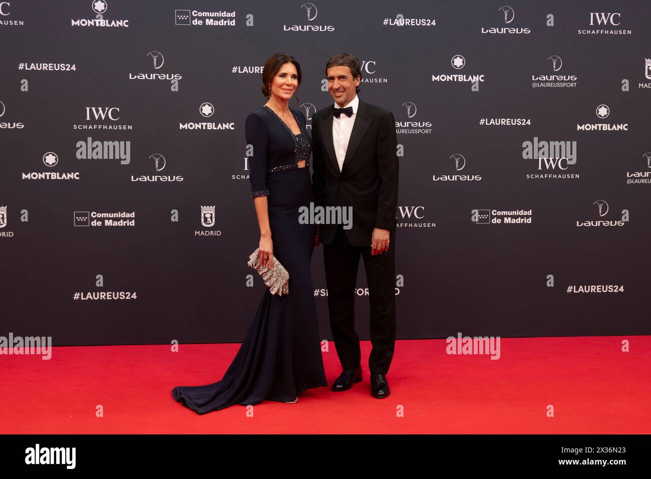 Madrid, Spain. 22nd Apr, 2024. Mamen Sanz and Raul Gonzalez pose on the ...