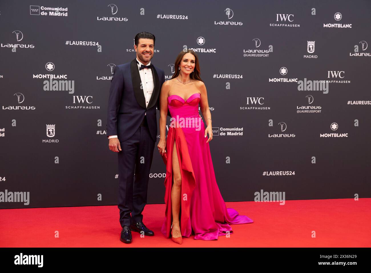 Madrid, Spain. 22nd Apr, 2024. Miguel Torres and Paula Echevarria pose ...