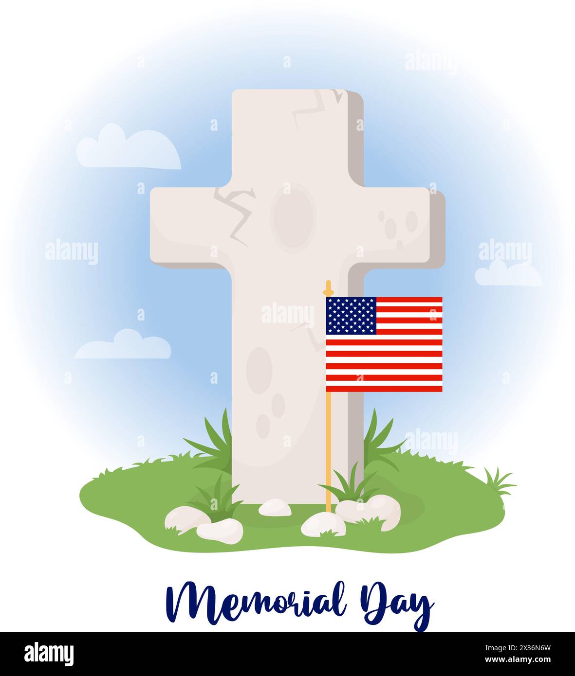 Cross and memorial stones Stock Vector Images - Alamy
