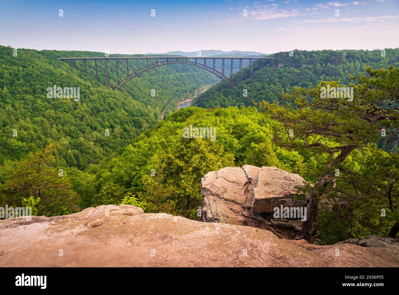 The New River Gorge Bridge, Steel arch bridge 3,030 feet long over the ...