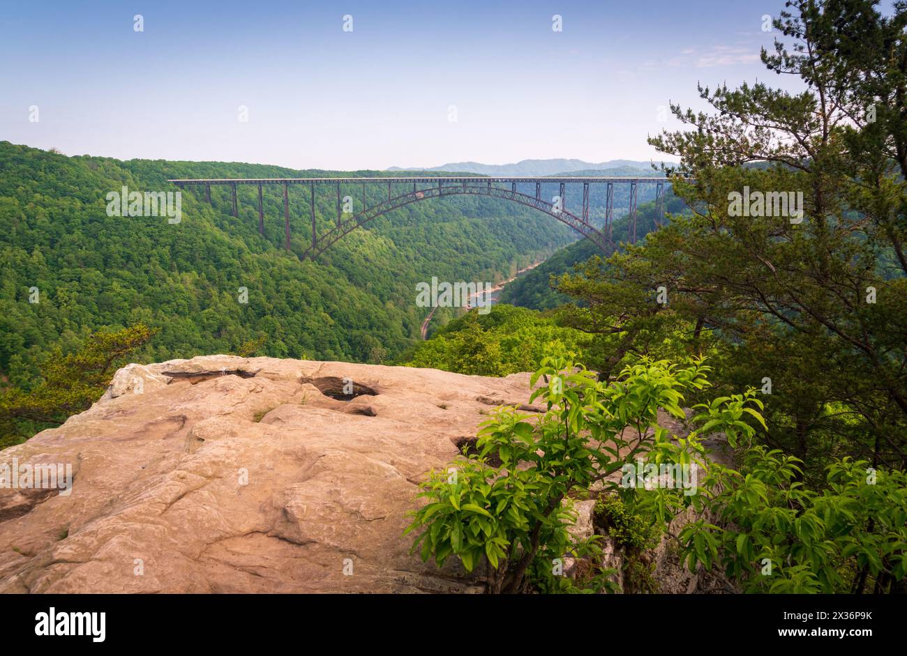 The New River Gorge Bridge, Steel arch bridge 3,030 feet long over the ...