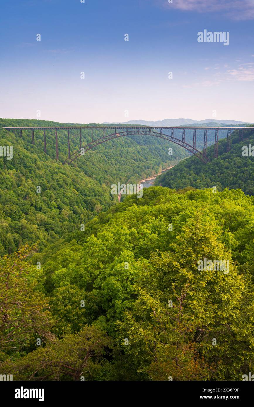 The New River Gorge Bridge, Steel arch bridge 3,030 feet long over the ...