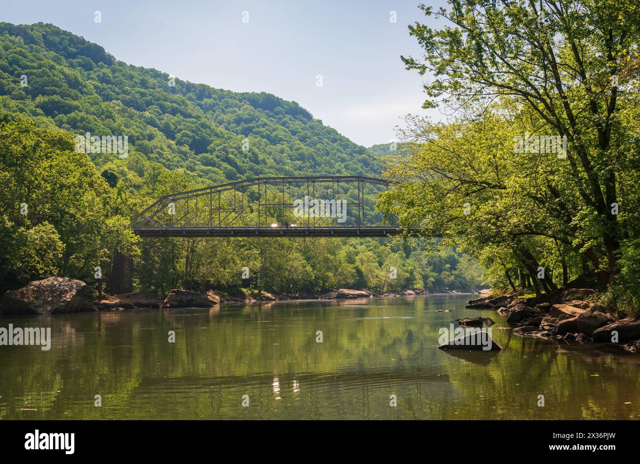 The New River Gorge Bridge, Steel arch bridge 3,030 feet long over the ...