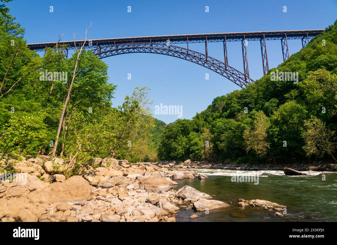 The New River Gorge Bridge, Steel arch bridge 3,030 feet long over the ...