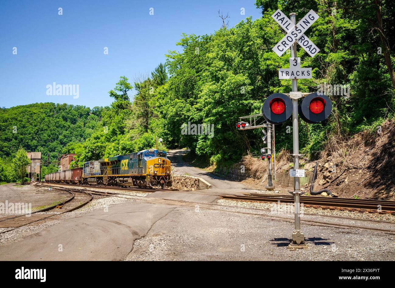 A Train Headed Through the Boomtown of Thurmond in Fayette County, West ...
