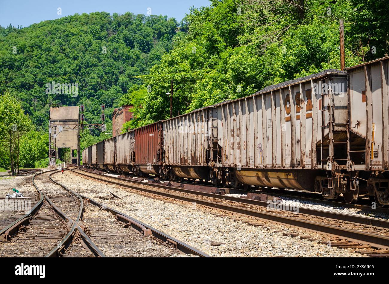 A Train Headed Through the Boomtown of Thurmond in Fayette County, West ...
