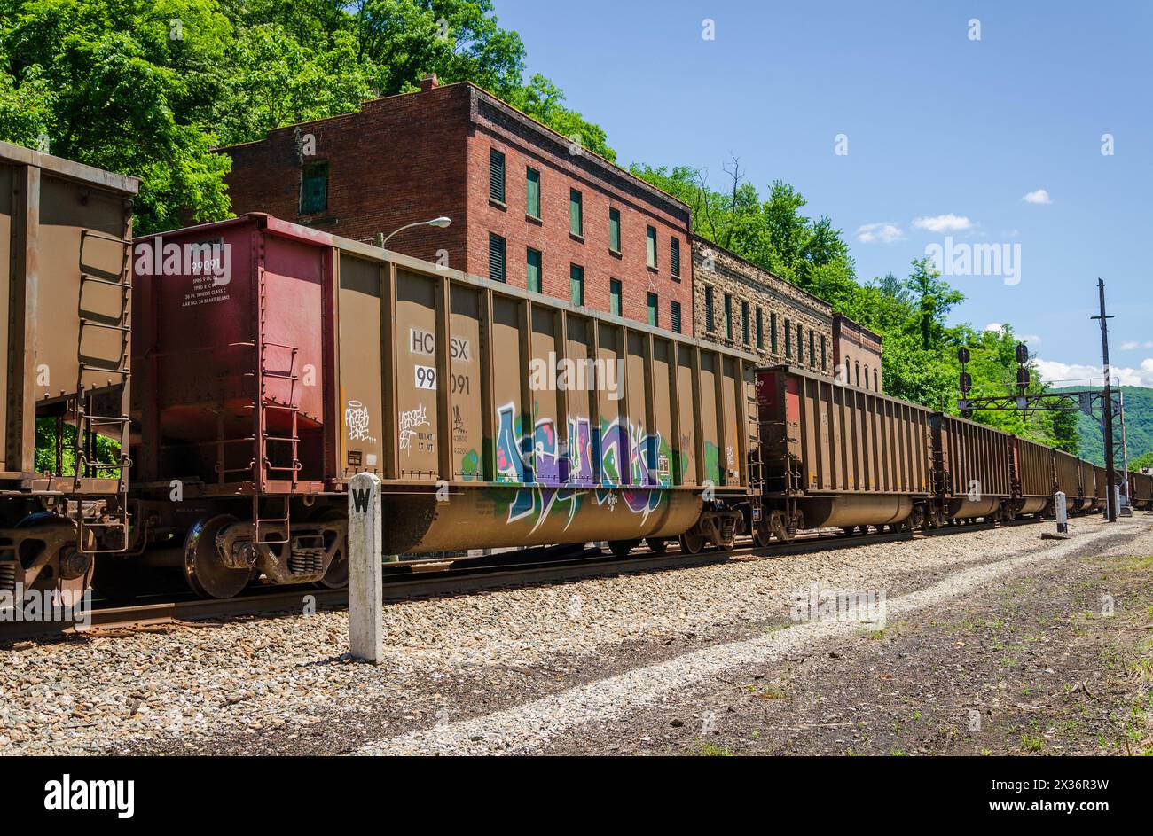 A Train Headed Through the Boomtown of Thurmond in Fayette County, West ...
