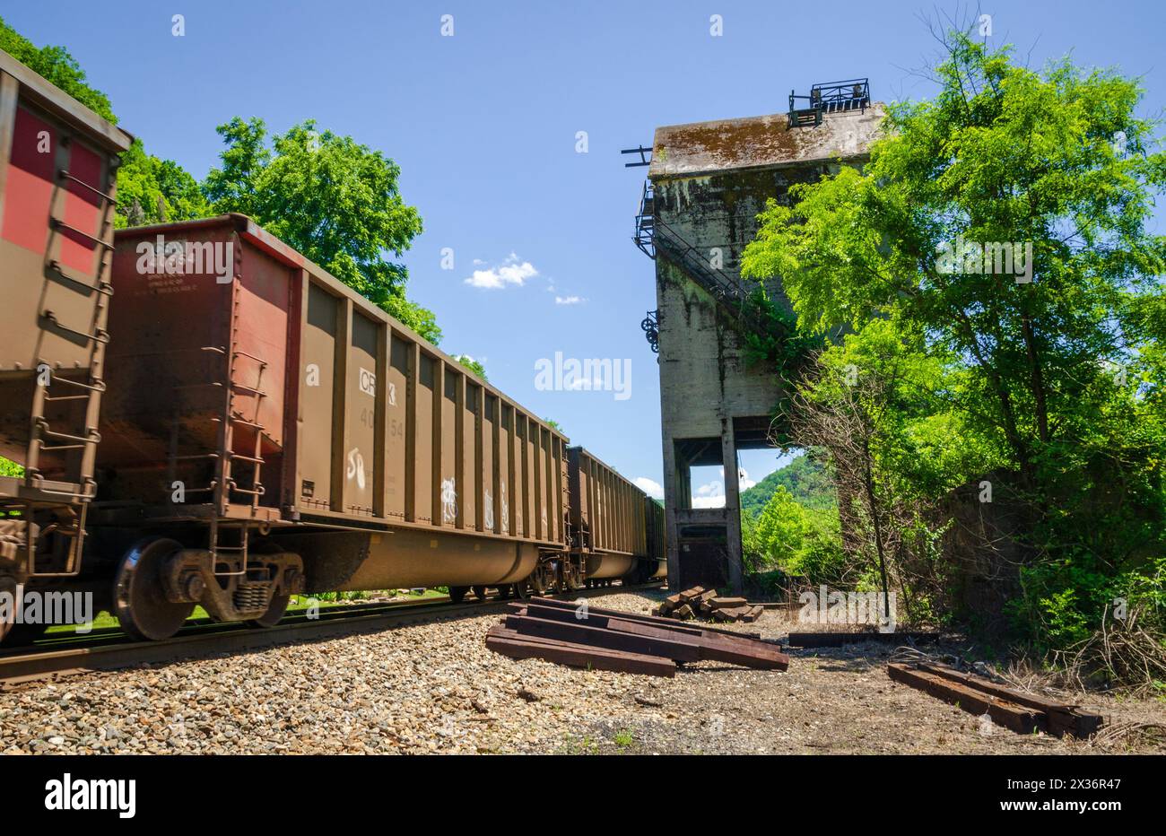 A Train Headed Through the Boomtown of Thurmond in Fayette County, West ...