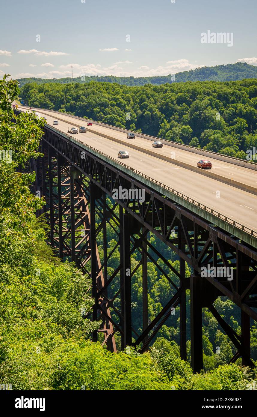 The New River Gorge Bridge, Steel arch bridge 3,030 feet long over the ...