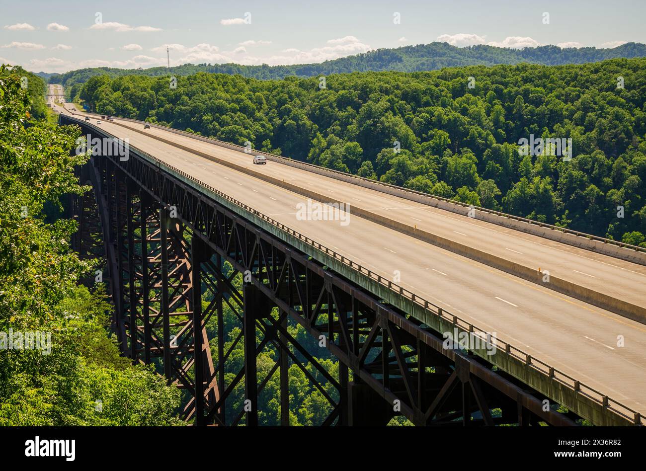 The New River Gorge Bridge, Steel arch bridge 3,030 feet long over the ...
