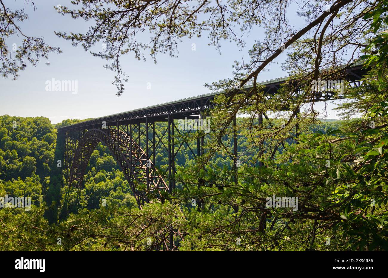 The New River Gorge Bridge, Steel arch bridge 3,030 feet long over the ...