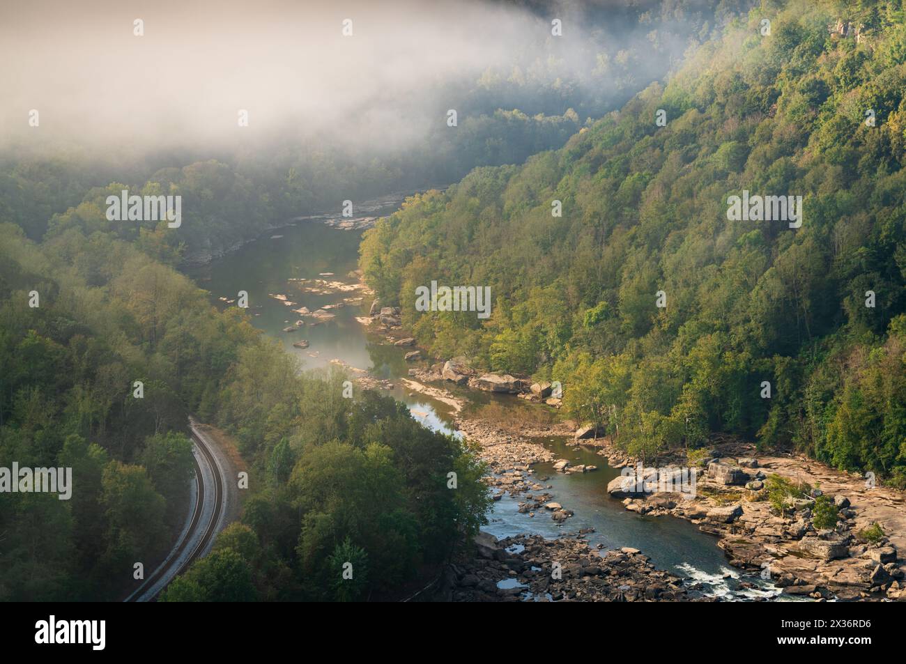 Hazy Morning Overlook at New River Gorge National Park and Preserve in ...