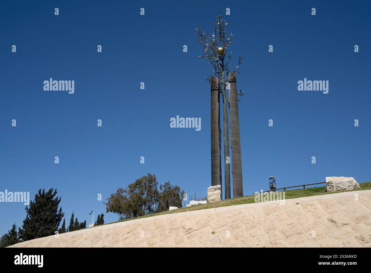 Jerusalem, Israel - March 12th, 2024: The Tolerance monument, a metal ...
