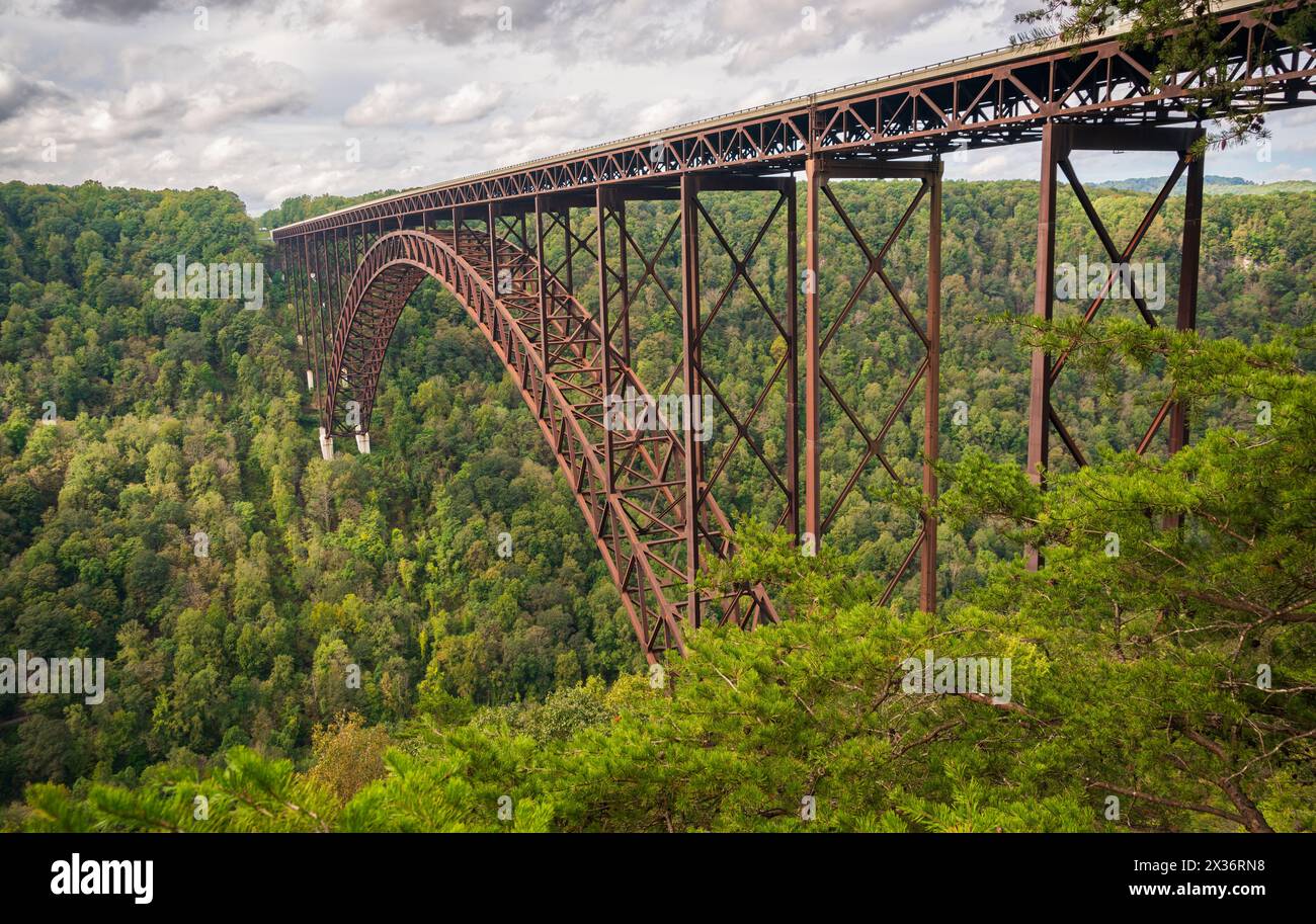 The New River Gorge Bridge, Steel arch bridge 3,030 feet long over the ...